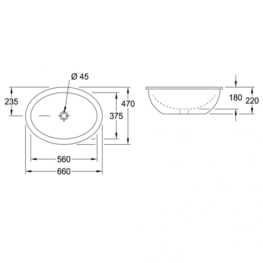 Раковина под столешницу Villeroy & Boch Loop & Friends 61613001 в Алматы